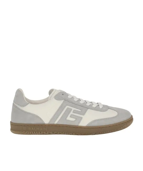 Balmain Swan Suede-panelled Sneakers