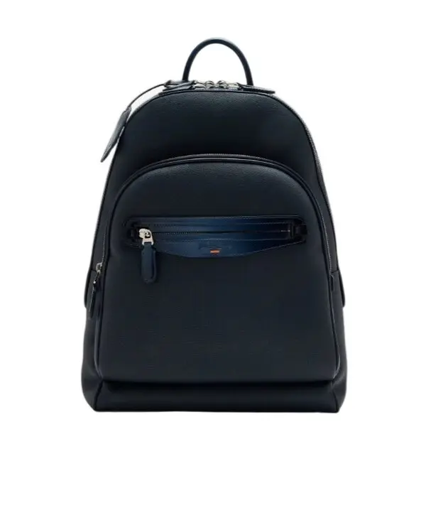 Santoni Leather Backpack - Blue