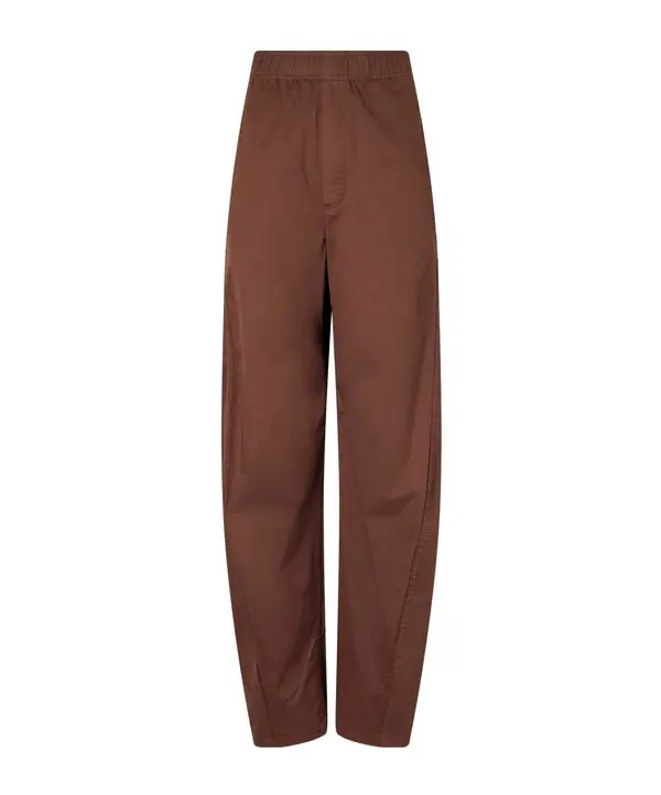 Tibi Cotton-blend Gabardine Wide-leg Pants - Brown