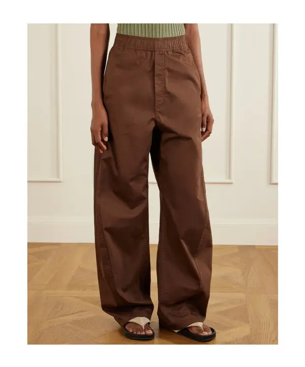 Tibi Cotton-blend Gabardine Wide-leg Pants