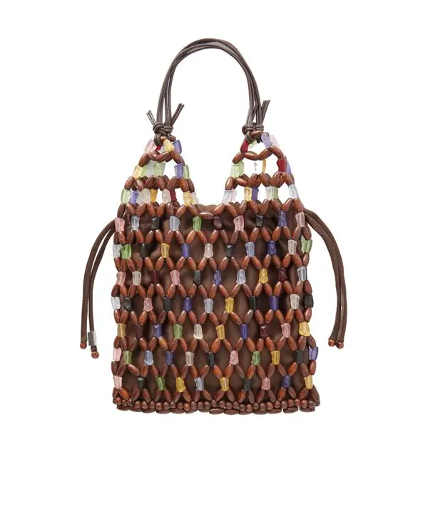 Staud Kelly Beaded Tote - Brown