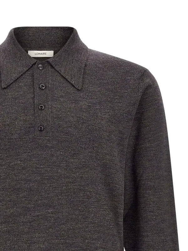 LEMAIRE Long-sleeved Polo Knitted Top