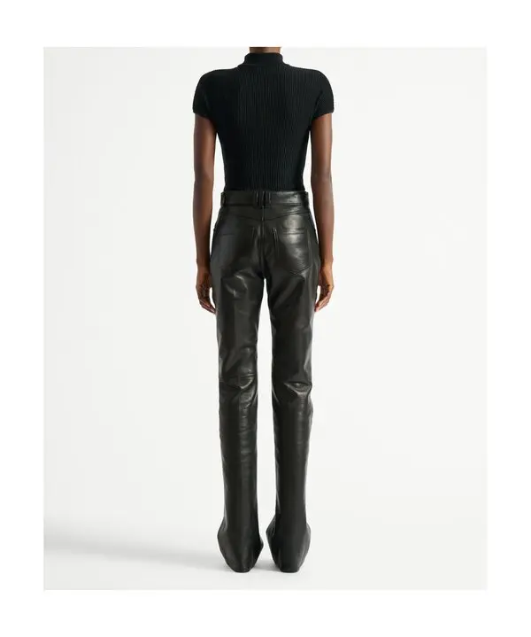Balmain Leather High-waisted Trousers