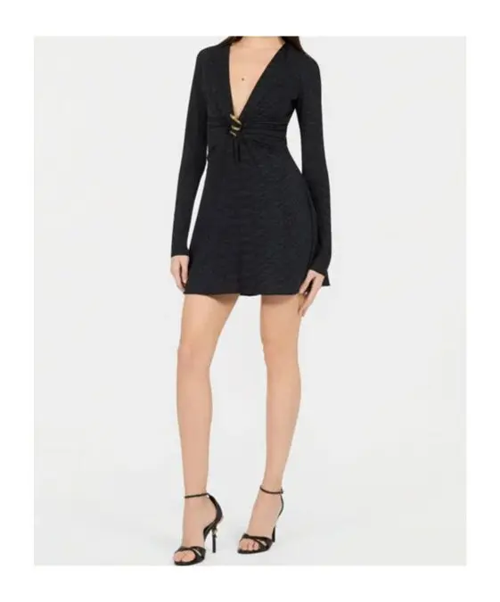 Roberto Cavalli Serpentine Textured Mini Dress