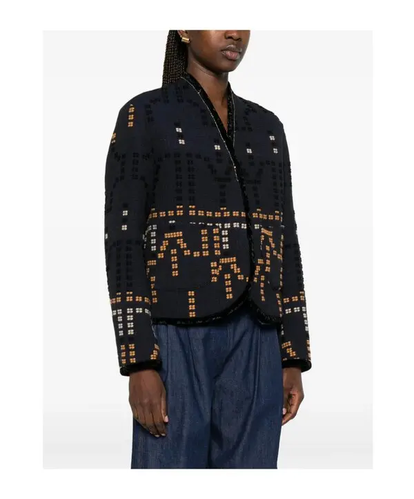 FORTE_FORTE Graphic Long Sleeve Jacket - Black