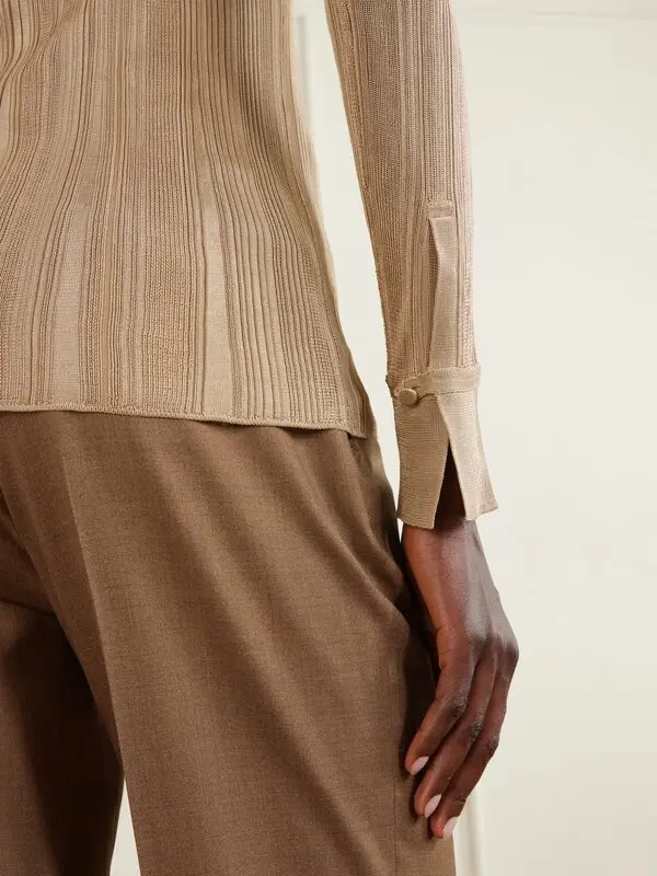 Gabriela Hearst Tamar Ribbed Silk Shirt
