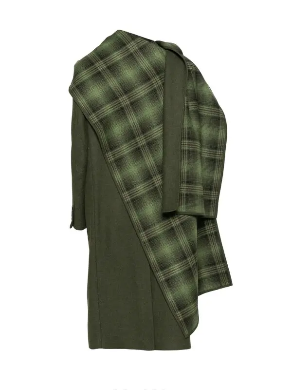 Attico Single-breasted Coat With Detailed Scarf - No