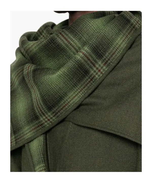 Attico Single-breasted Coat With Detailed Scarf - No