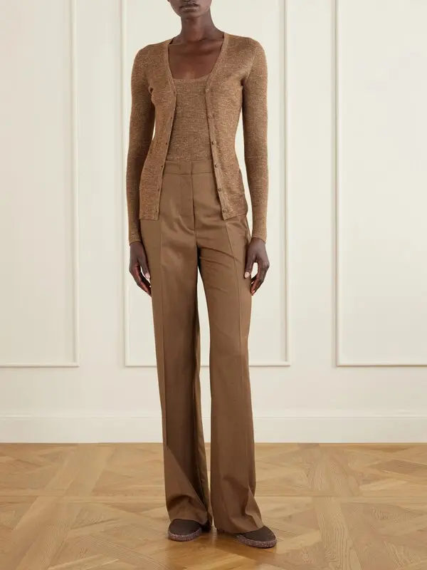 Gabriela Hearst Aiste Ribbed Cashmere Blend Cardigan