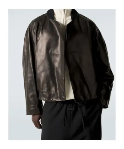 Fear Of God Leather Bomber Jacket