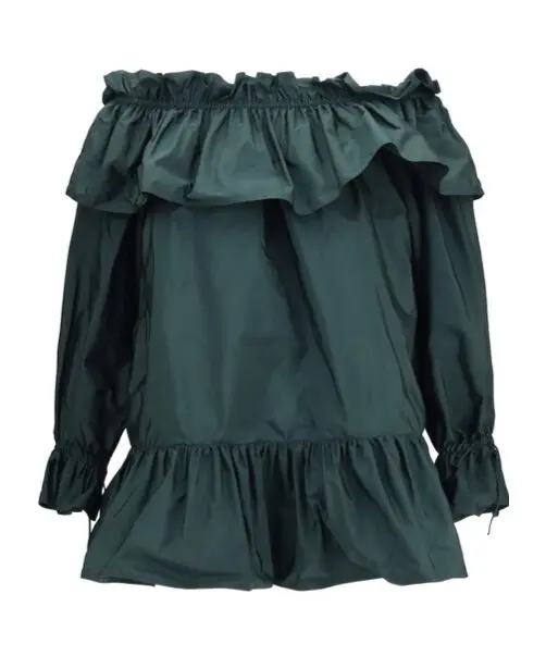 Saint Laurent Off-shoulder Ruffled Dress