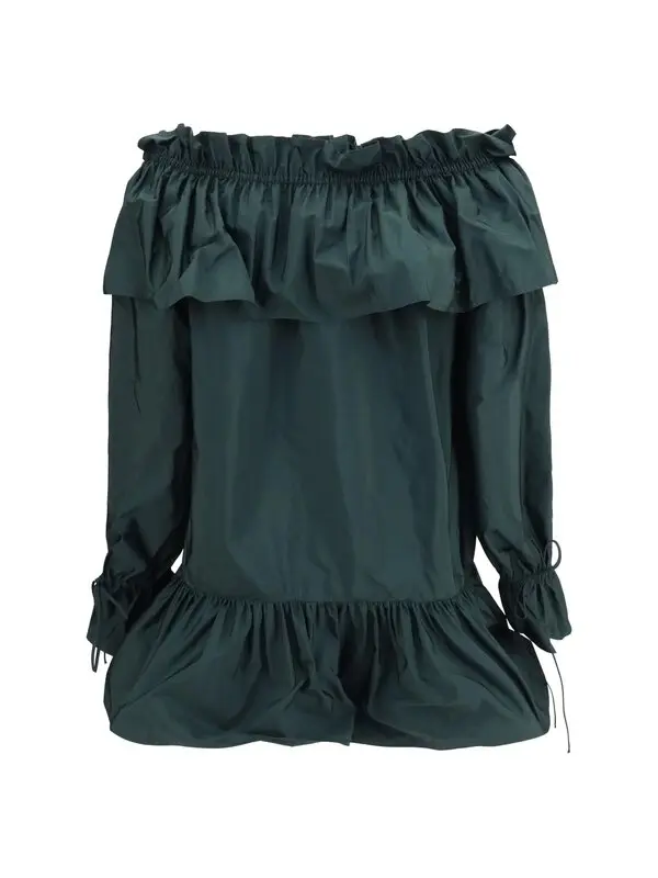 Saint Laurent Off-shoulder Ruffled Dress