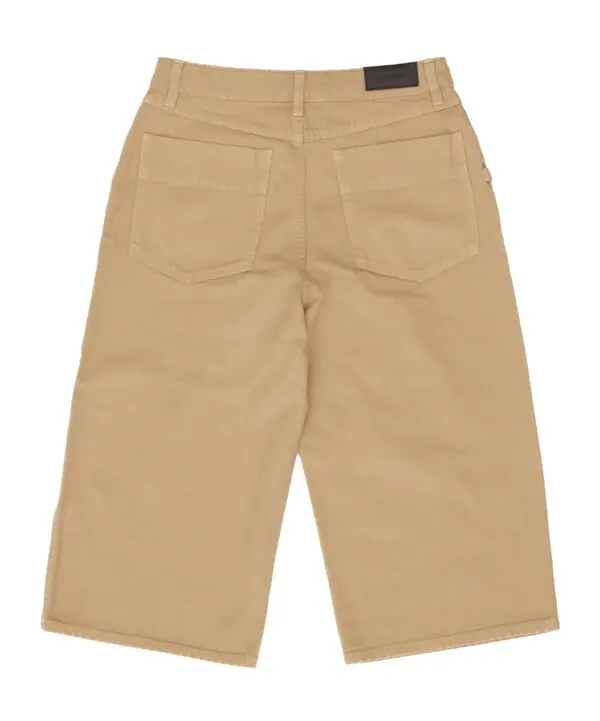 LEMAIRE Logo-patch Wide-leg Denim Shorts - Straw