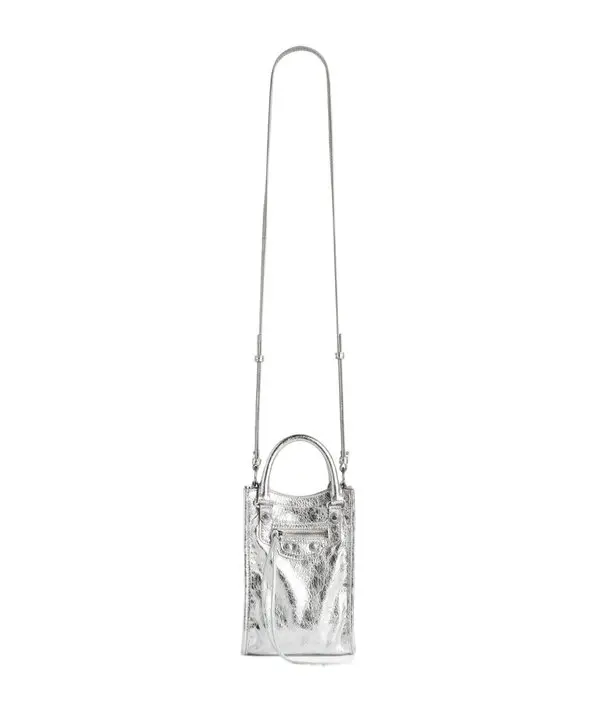 Balenciaga Le City Tote Phone Holder - Silver
