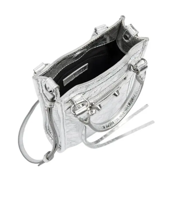 Balenciaga Metallic Crossbody Bag - Silver