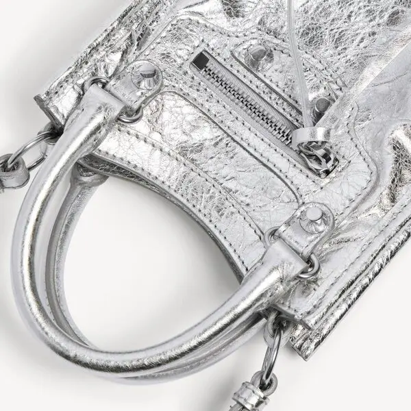 Balenciaga Metallic Crossbody Bag - Silver