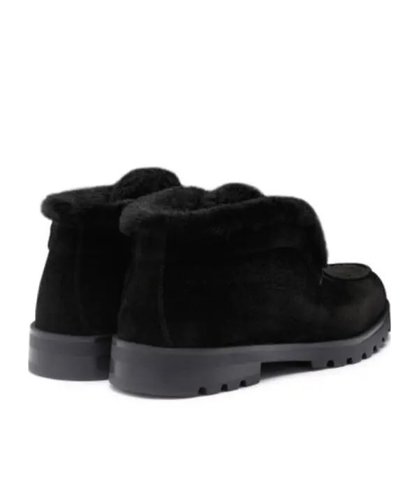 Santoni Suede Desert Boot With Fur