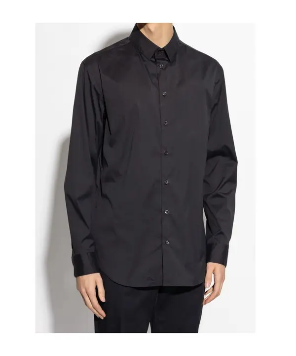 Giorgio Armani Curved Hem Poplin Shirt