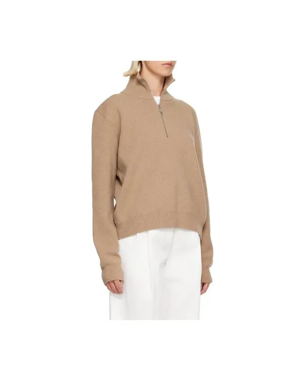 RÓHE Half-zip Stand-collar Knitted Sweater - Green