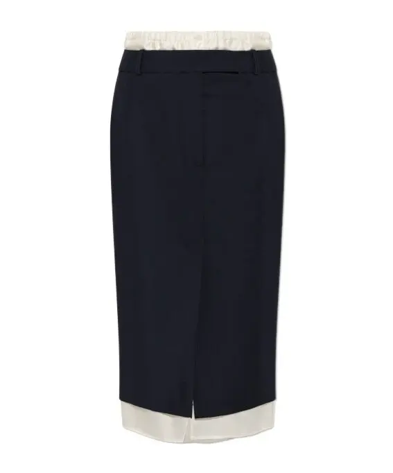RÓHE Contrast-trim Midi Skirt - Black