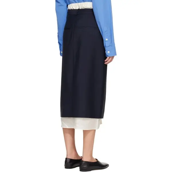 RÓHE Contrast-trim Midi Skirt - Black