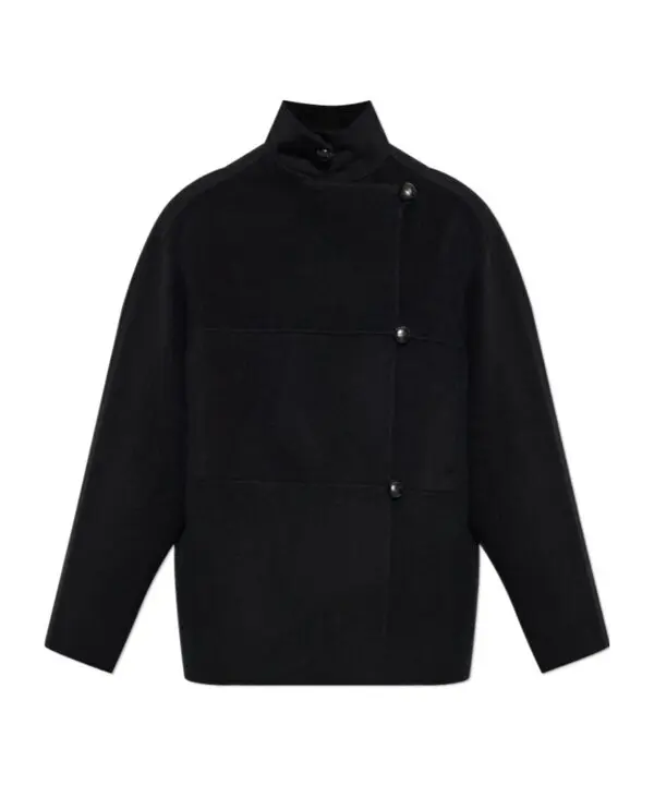 RÓHE Stand-collar Oversized Jacket With Leather Buttons