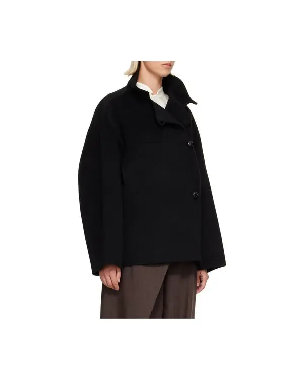 RÓHE Stand-collar Oversized Jacket With Leather Buttons