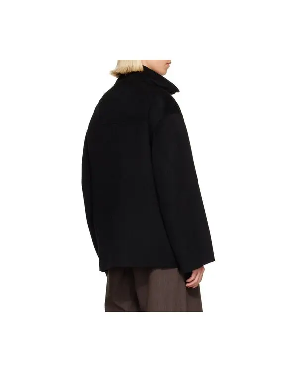 RÓHE Stand-collar Oversized Jacket With Leather Buttons