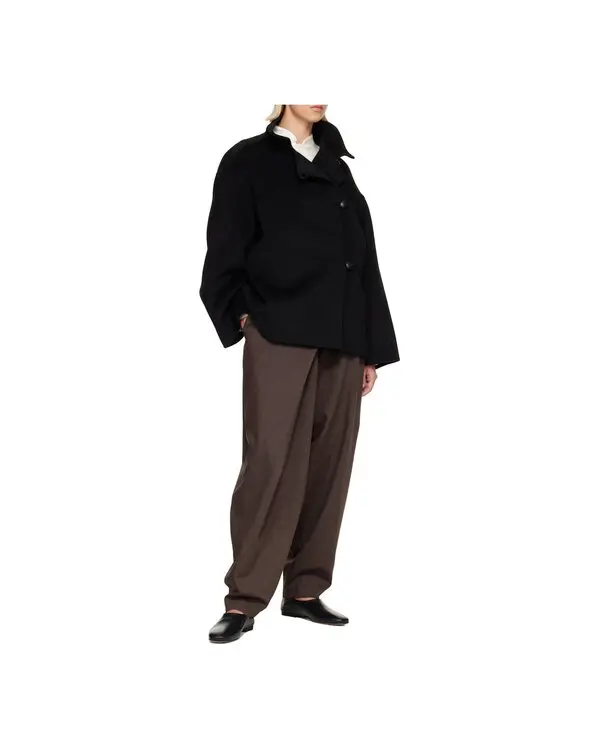 RÓHE Stand-collar Oversized Jacket With Leather Buttons