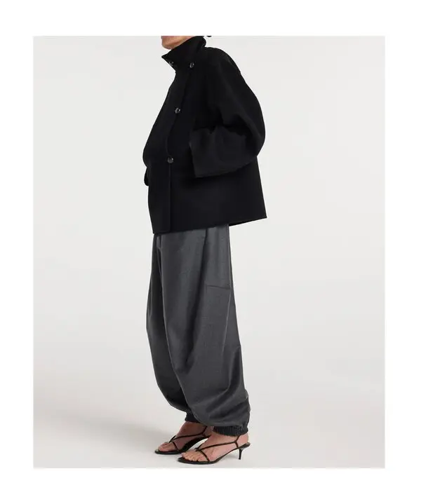 RÓHE Stand-collar Oversized Jacket With Leather Buttons