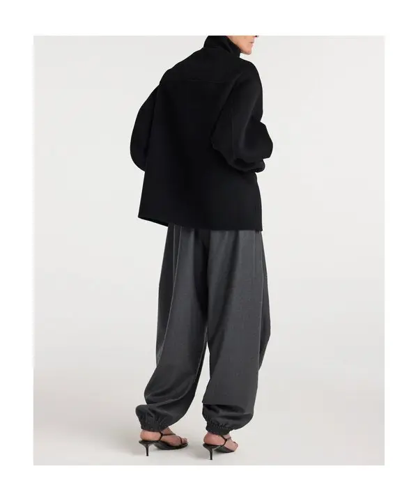 RÓHE Stand-collar Oversized Jacket With Leather Buttons