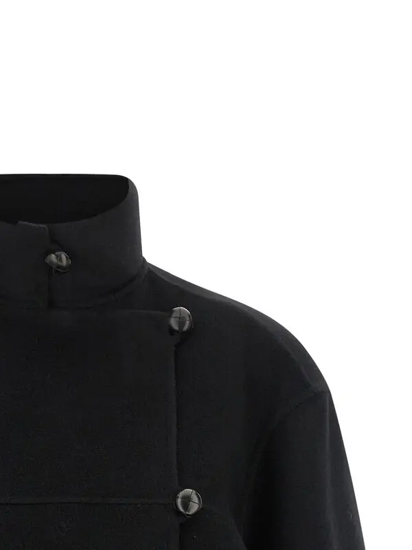 RÓHE Stand-collar Oversized Jacket With Leather Buttons