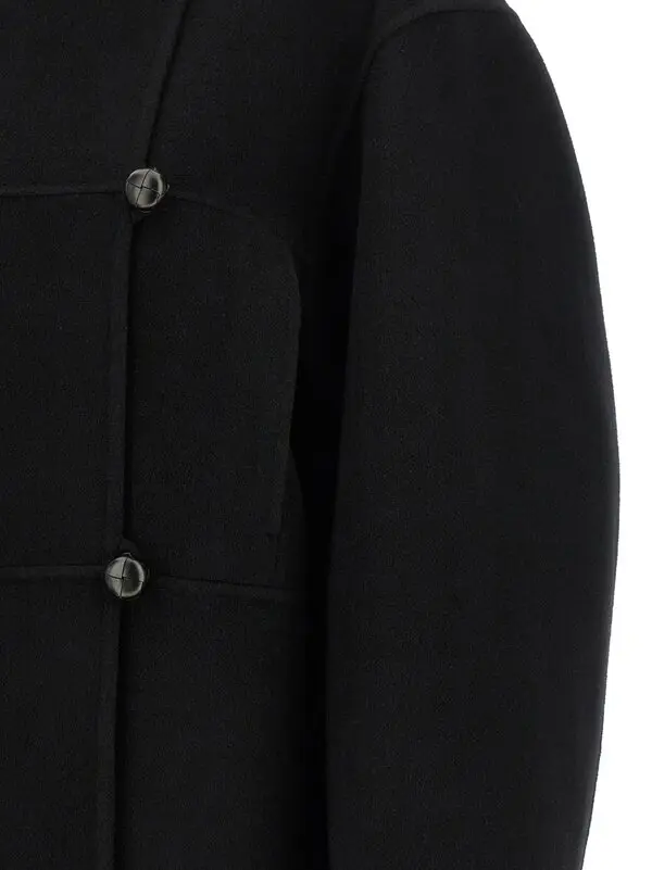 RÓHE Stand-collar Oversized Jacket With Leather Buttons