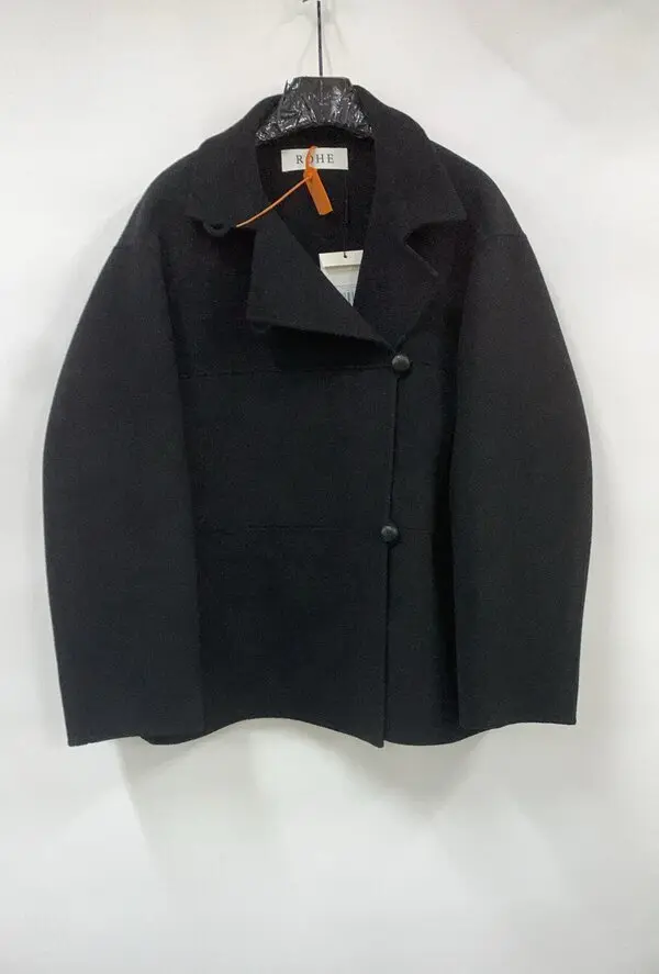 RÓHE Stand-collar Oversized Jacket With Leather Buttons