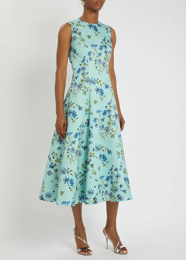 EMILIA WICKSTEAD Mara Floral-print Midi Dress - Blue