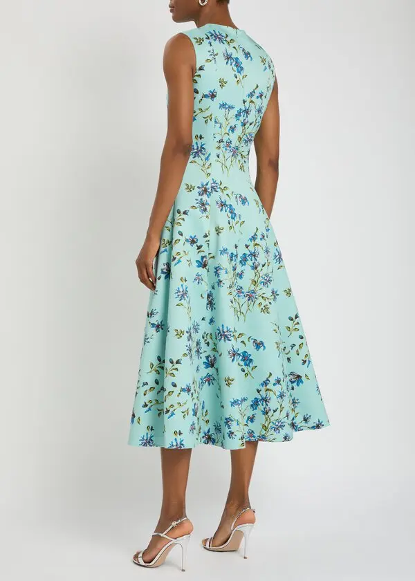 EMILIA WICKSTEAD Mara Floral-print Midi Dress - Blue