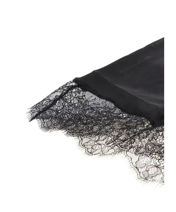 ANINE BING Shelby Elastic Waistband Midi Skirt With Lace Trim