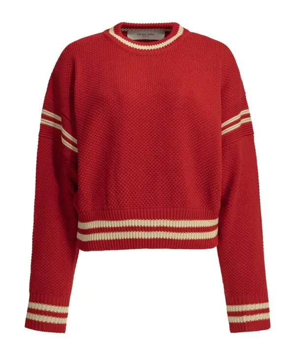 GOLDEN GOOSE Knitwear With Decorative Stripes - Red