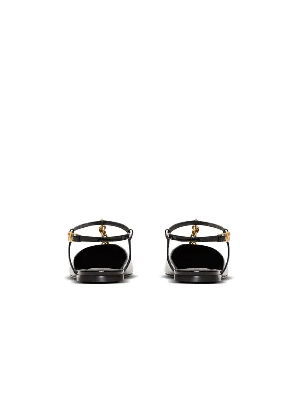 Balmain Sync Chain Sandals In Patent Leather