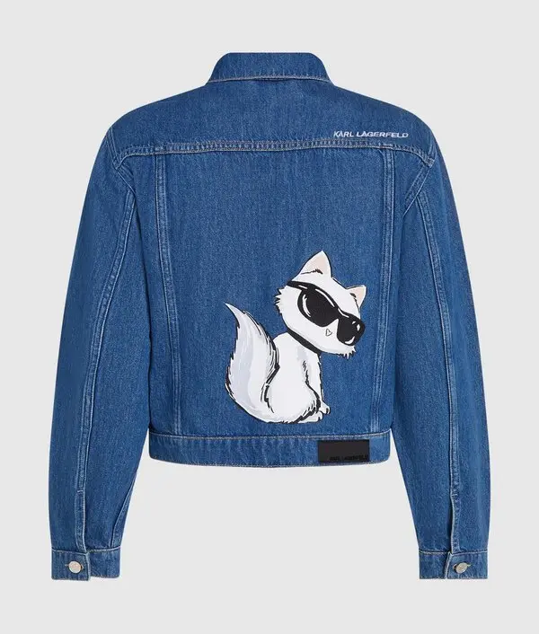 Karl Lagerfeld Ikon Cat-motif Denim Jacket