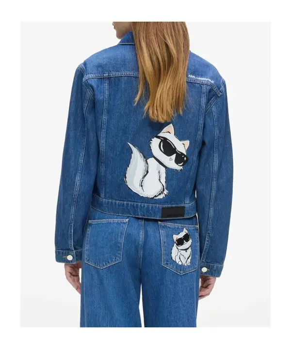 Karl Lagerfeld Ikon Cat-motif Denim Jacket