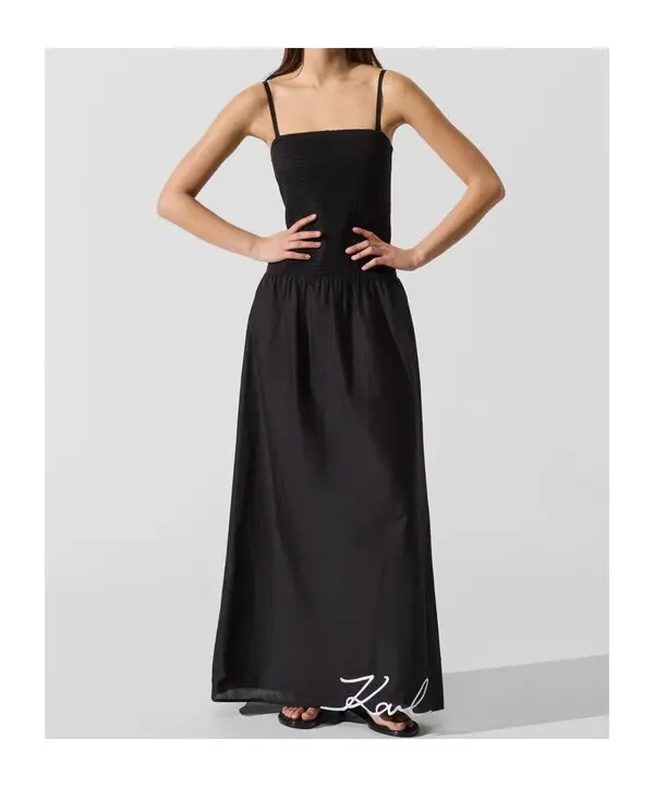 Karl Lagerfeld Shirred Maxi Beach Dress