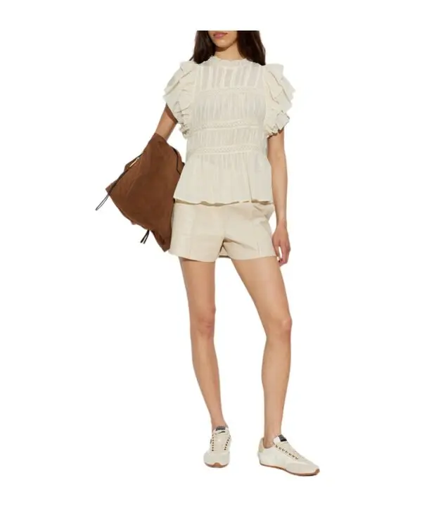 ALLSAINTS Harriet Ruffled Lace Top - Off White