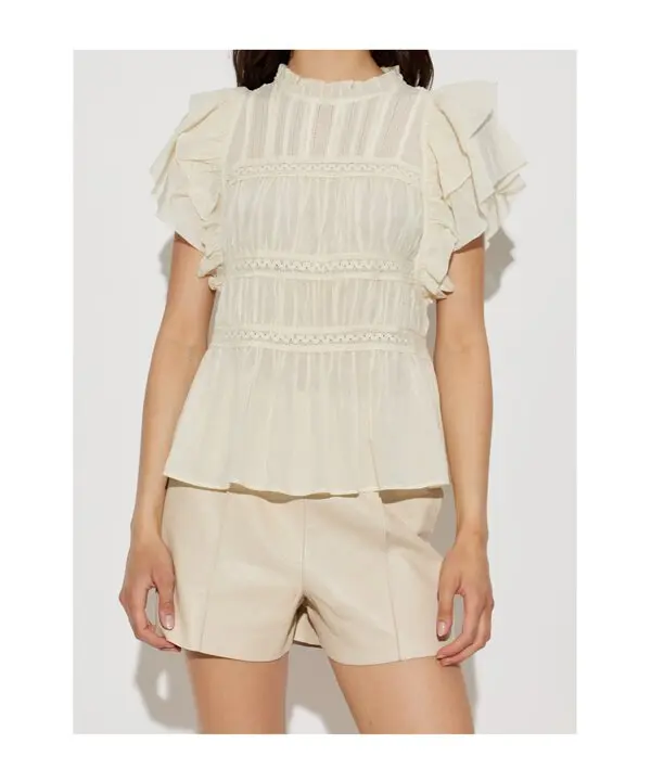 ALLSAINTS Harriet Ruffled Lace Top - Off White