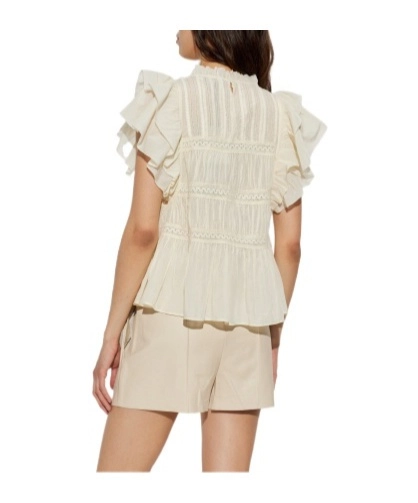 ALLSAINTS Harriet Ruffled Lace Top - Off White