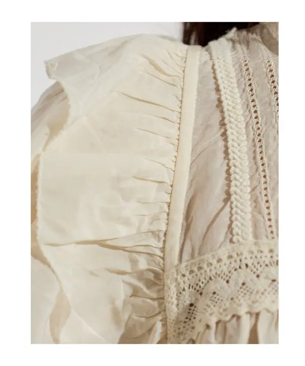 ALLSAINTS Harriet Ruffled Lace Top - Off White