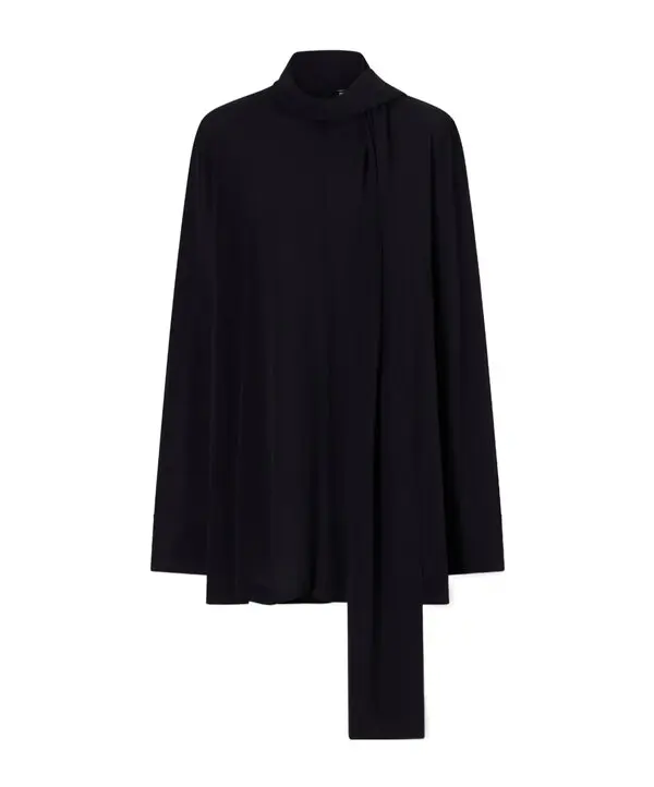 TOTEME Draped Scarf Blouse - Black