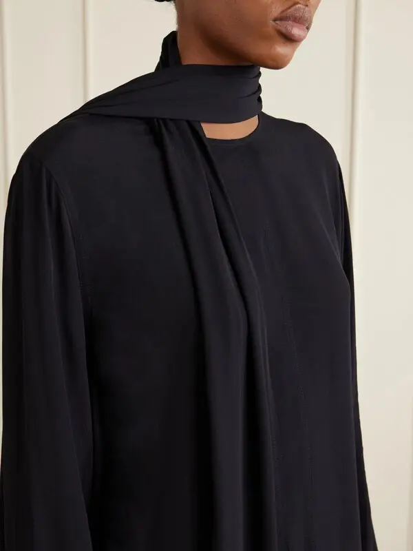 TOTEME Draped Scarf Blouse - Black