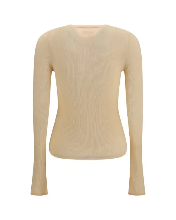 Chloé Ribbed Henley Knitted Sweater With Long Sleeves