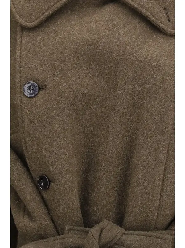 LEMAIRE Short Double-breasted Belted Coat